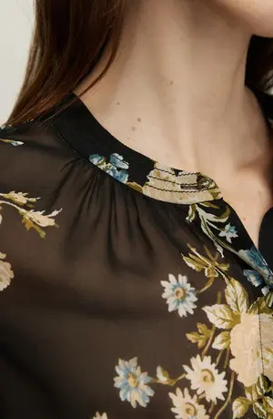Veronica Beard Ashlynn Silk Chiffon Blouse