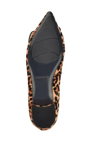 Nine West Jesike Genuine Calf Hair Flat With Buckle Detail