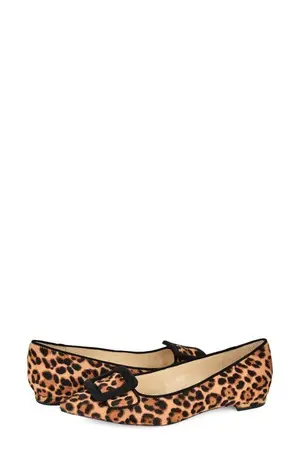 Nine West Jesike Genuine Calf Hair Flat With Buckle Detail