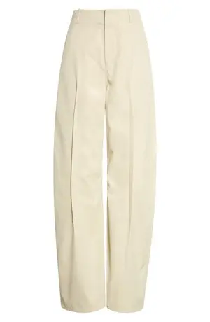 MAISON MARGIELA Wide Leg Cotton Twill Pants - Ecru