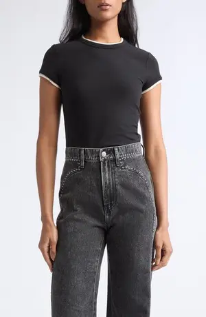 Veronica Beard Devin Short Sleeve Ringer T-shirt