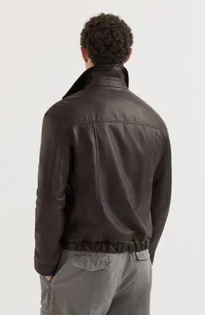 Brunello Cucinelli Nappa Leather Outerwear Jacket
