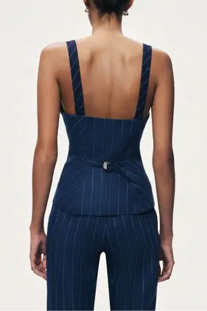 NOCTURNE Pinstripe Corset Bustier Top