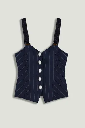 NOCTURNE Pinstripe Corset Bustier Top