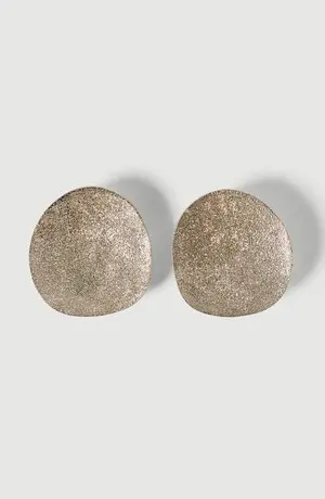 Brunello Cucinelli Sterling Shimmer Disc Earrings - Silver