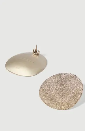 Brunello Cucinelli Sterling Shimmer Disc Earrings
