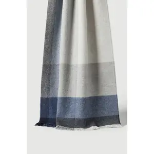 Brunello Cucinelli Wool And Cashmere Checked Twill Scarf - Grey