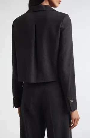 St. John Linen Blend Twill Jacket