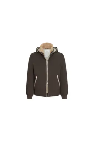 Brunello Cucinelli Stretch Bonded Nylon Down Jacket With Detachable Hood