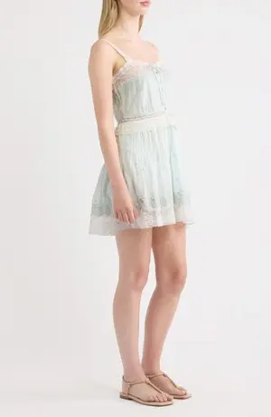LoveShackFancy Hadlee Lace Minidress - Eau De Nil