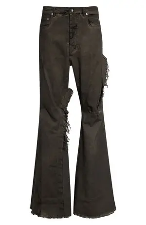Rick Owens Bolan Distressed Bootcut Jeans