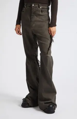 Rick Owens Bolan Distressed Bootcut Jeans