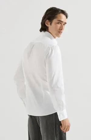 Brunello Cucinelli Twill Shirt With Button-down Collar