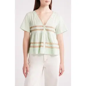 DAMSON MADDER Tilda Lace Organic Cotton Top - Mint