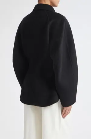 RÓHE Double Faced Wool & Cashmere Sculptural Jacket - Black