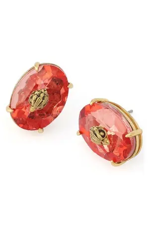 Kurt Geiger Oval Gemstone Eagle Stud Earrings