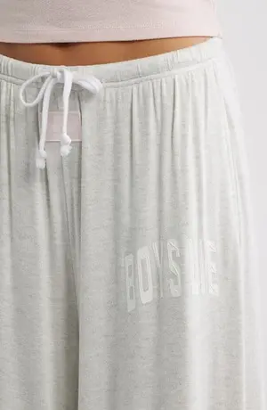 BOYS LIE Leah Wide Leg Lounge Pants With Graphic Detail