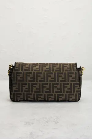 FWRD RENEW Fendi Ff Zucca Canvas Baguette Bag