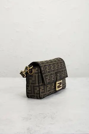 FWRD RENEW Fendi Ff Zucca Canvas Baguette Bag