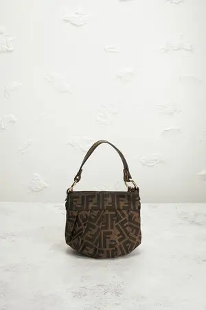 FWRD RENEW Fendi Zucca Mini Chef Shoulder Bag