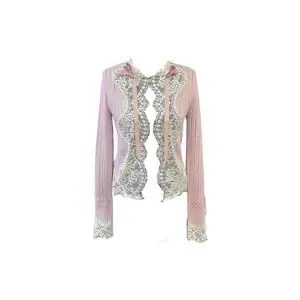 Anna Sui Lingerie Lace Knits Cardigan Blush - Pink