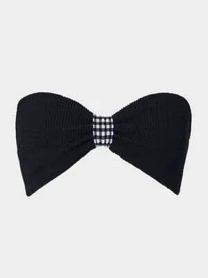 Hunza G Jean Bikini Top - Black Gingham