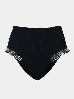Hunza G High Waist Bikini Bottom - Black Gingham