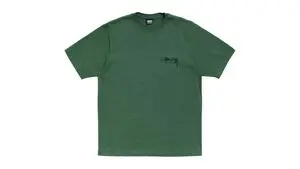 StÜssy Beach Roots Pigment Dyed Tee Shirt - Pine
