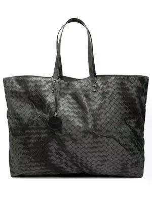Bottega Veneta 2012-2026 Nylon Intrecciolusion Tote Bag - Grey