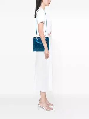 Dior Patent Cannage Lady Satchel - Blue