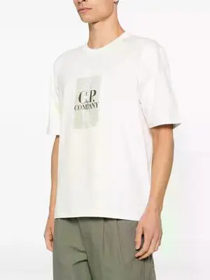 C.P. COMPANY Logo-embroidery T-shirt - White
