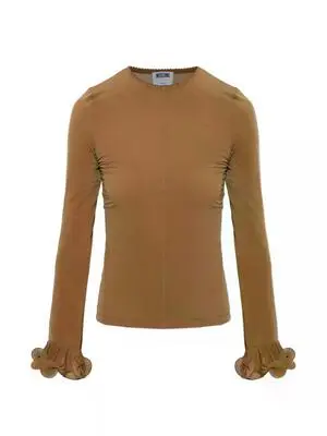 Moschino Ruffled Cuff Long Sleeve Top - Brown