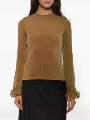Moschino Ruffled Cuff Long Sleeve Top - Brown