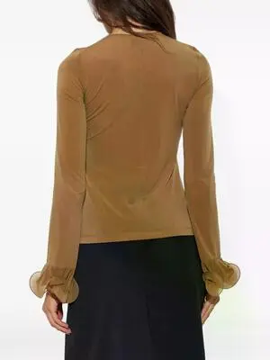 Moschino Ruffled Cuff Long Sleeve Top - Brown