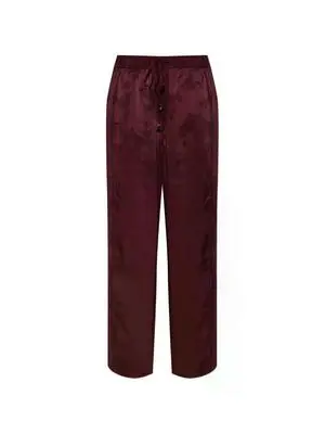 GANNI Floral-motif Trousers - Red