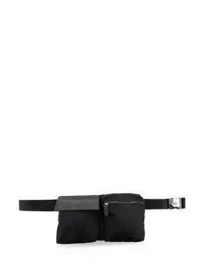 Gucci 2000-2015 Gg Canvas Double Pocket Belt Bag - Black