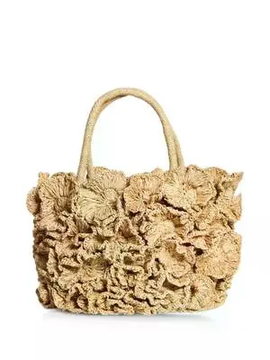 Liviana Conti Edith Floral-detail Tote Bag - Neutrals
