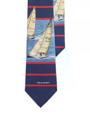 Polo Ralph Lauren Silk Sailing Print Neck Tie