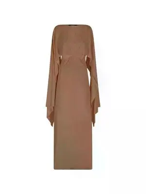 Federica Tosi Cape Sleeve Maxi Dress - Brown