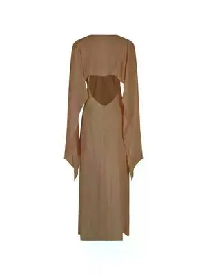 Federica Tosi Cape Sleeve Maxi Dress - Brown