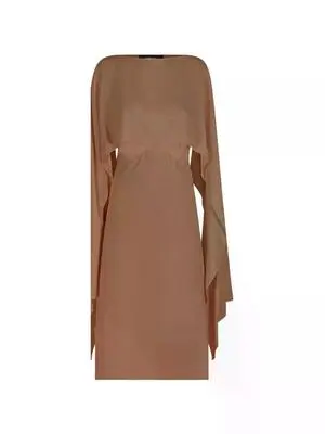 Federica Tosi Cape Sleeve Maxi Dress - Brown