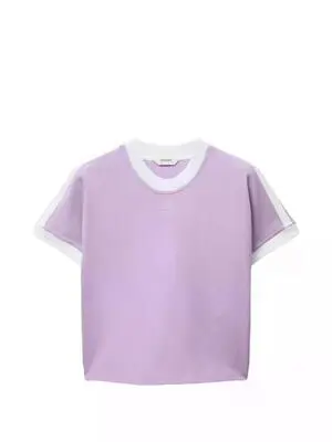 Versace Embroidered-logo Stretch Cotton-jersey T-shirt - Purple