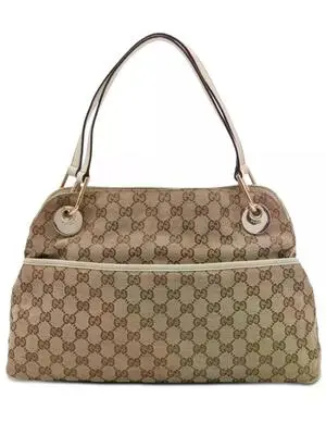 Gucci 2000-2015 Gg Canvas Eclipse Shoulder Bag - White