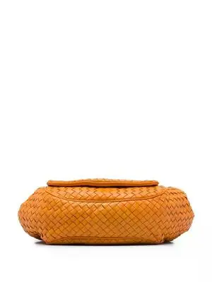 Bottega Veneta Woven Nappa Leather Flap Crossbody Bag - Orange