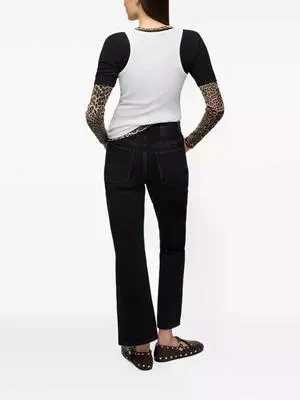 GANNI Logo-embroidered Ribbed Tank Top - White