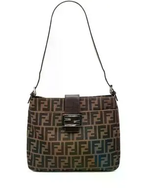 Fendi 2000-2010 Zucca Canvas Shoulder Bag - Brown