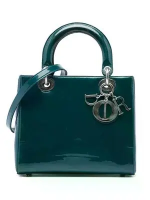 Dior 2015 Medium Patent Lady Satchel - Blue