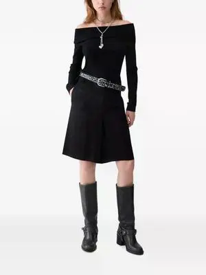 Liu Jo Wool Sweater With Bardot Neckline - Black