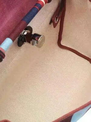 Hermès 2024 H Équipage Rayures Laquered Herbag Zip 31 Satchel