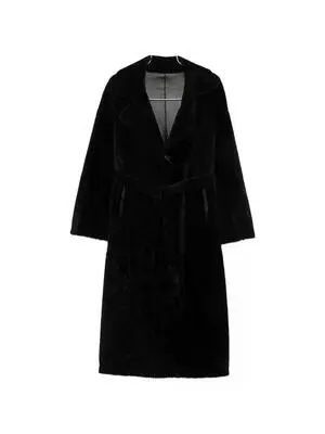ARMA Belted Shearling Coat - Black